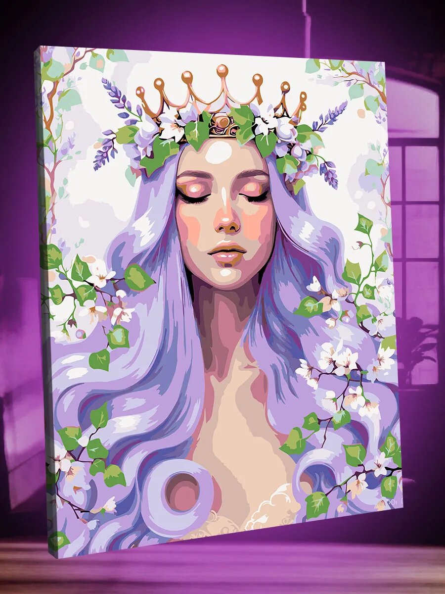 Картина по номерам Портрет девушки в венке