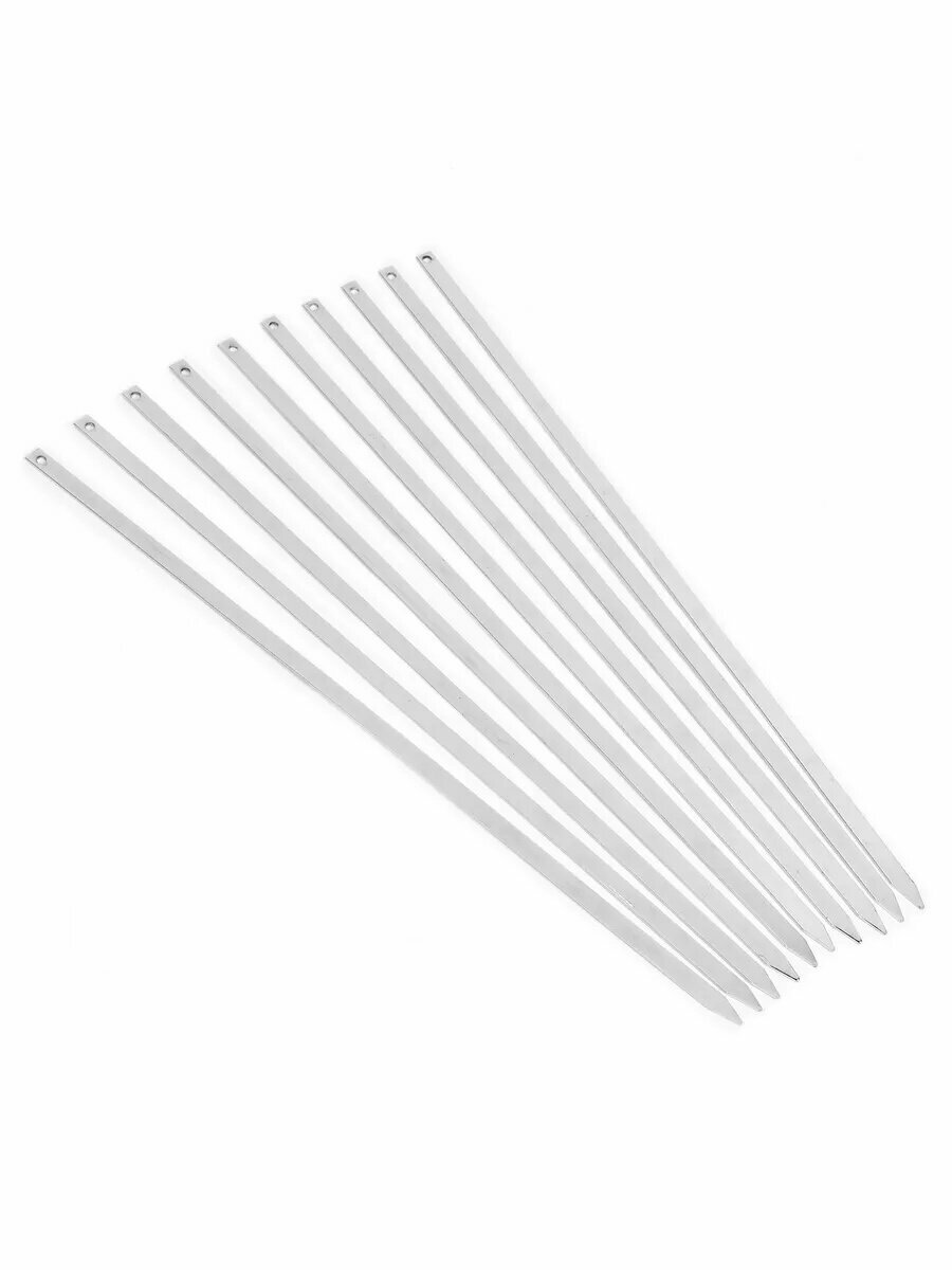 Набор шпажек - шампуров для шашлыка 10 шт, ширина - 1 см, 48 см, металлические