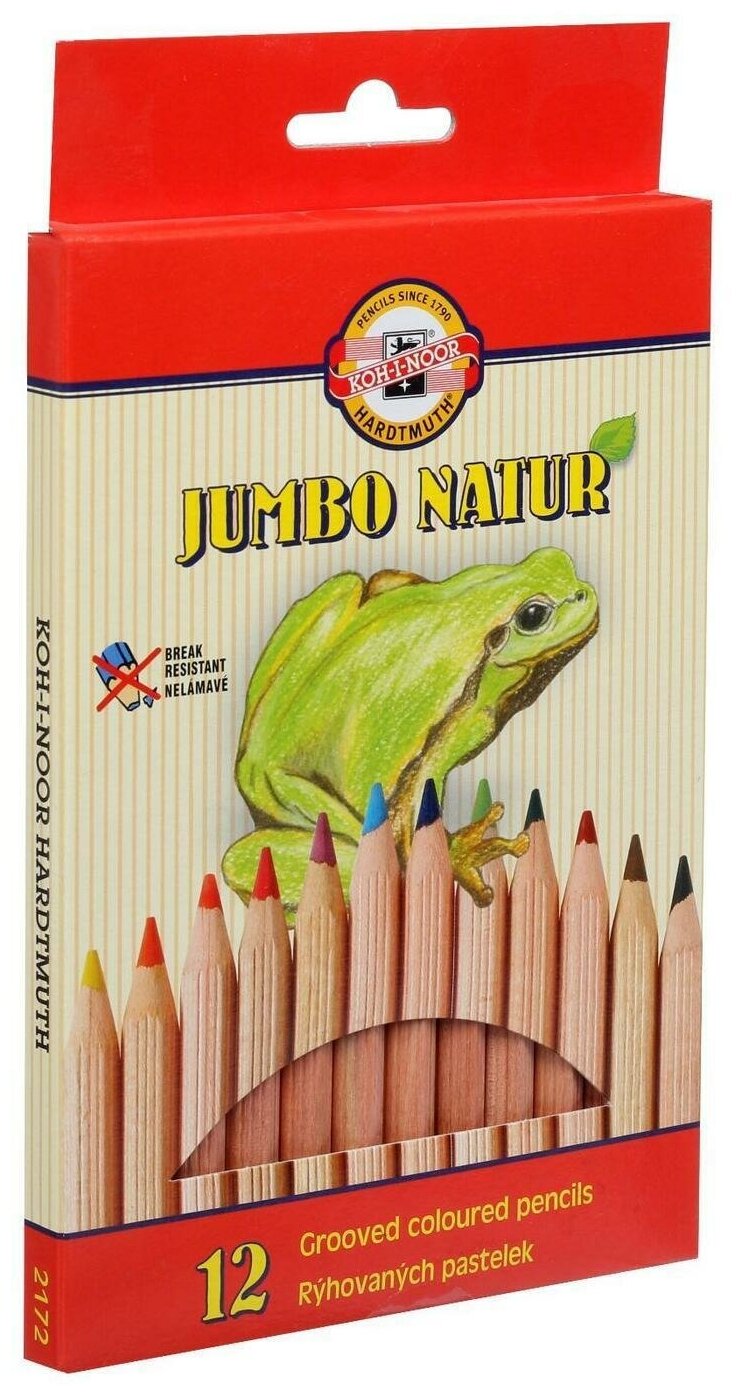 Карандаши утолщённые Jumbo Natur 2172/12N, 12 цветов Koh-I-Noor ...