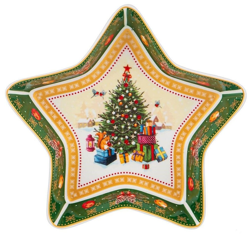 Блюдо lefard "Елка" звезда 17,5х17,5х3,5 см зеленое