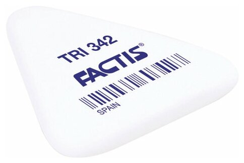42 шт, Ластик FACTIS TRI 342 (Испания), 49х45х6 мм, ассорти, треугольный, мягкий, PNFTRI342