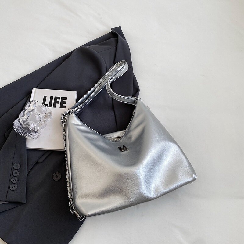 Сумка-мессенджер Tianyun Wing Color, женская, искусственная кожа, серебристая