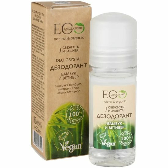 Дезодорант-антиперспирант шариковый Ecolab Deo Crystal Бамбук и Ветивер, 50 мл