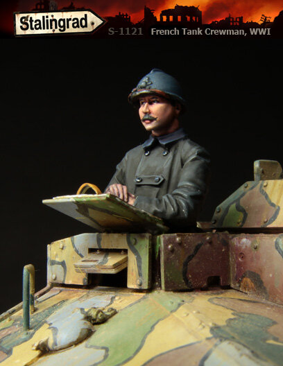 1121 Stalingrad Французский танкист, ПМВ (смола) Масштаб 1/35