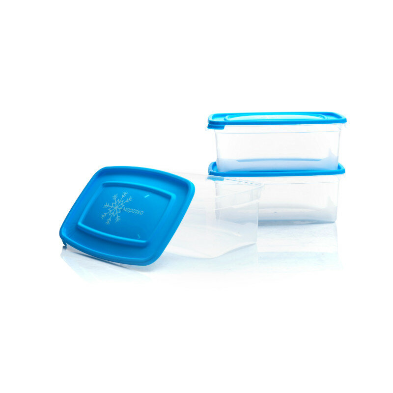 Набор контейнеров для заморозки "Морозко", пищевой полипропилен, 0.7л, 3 шт - для замораживания фруктов, овощей, зелени, ягод и грибов.