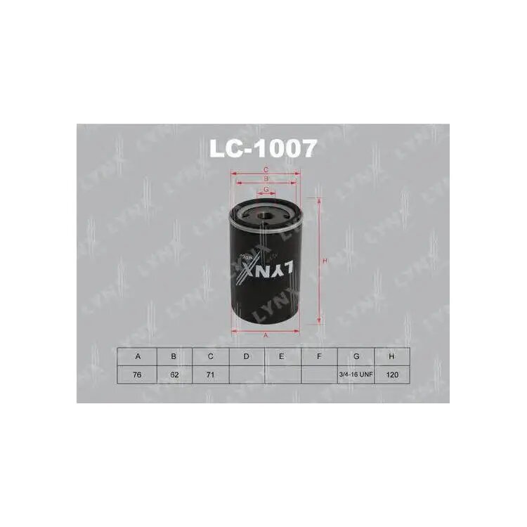 Фильтр масляный LYNX - LC1007