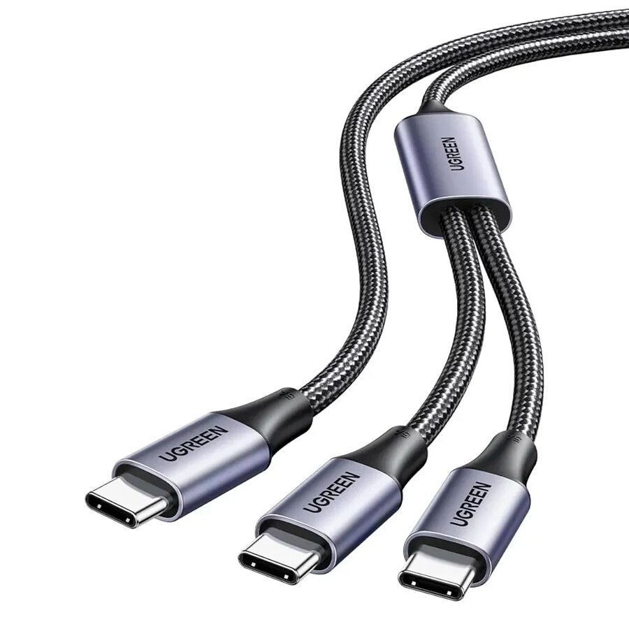 Кабель двойной UGREEN US561 (35087) Type-C - Type-C 2.0 Male 1.5 метра черный