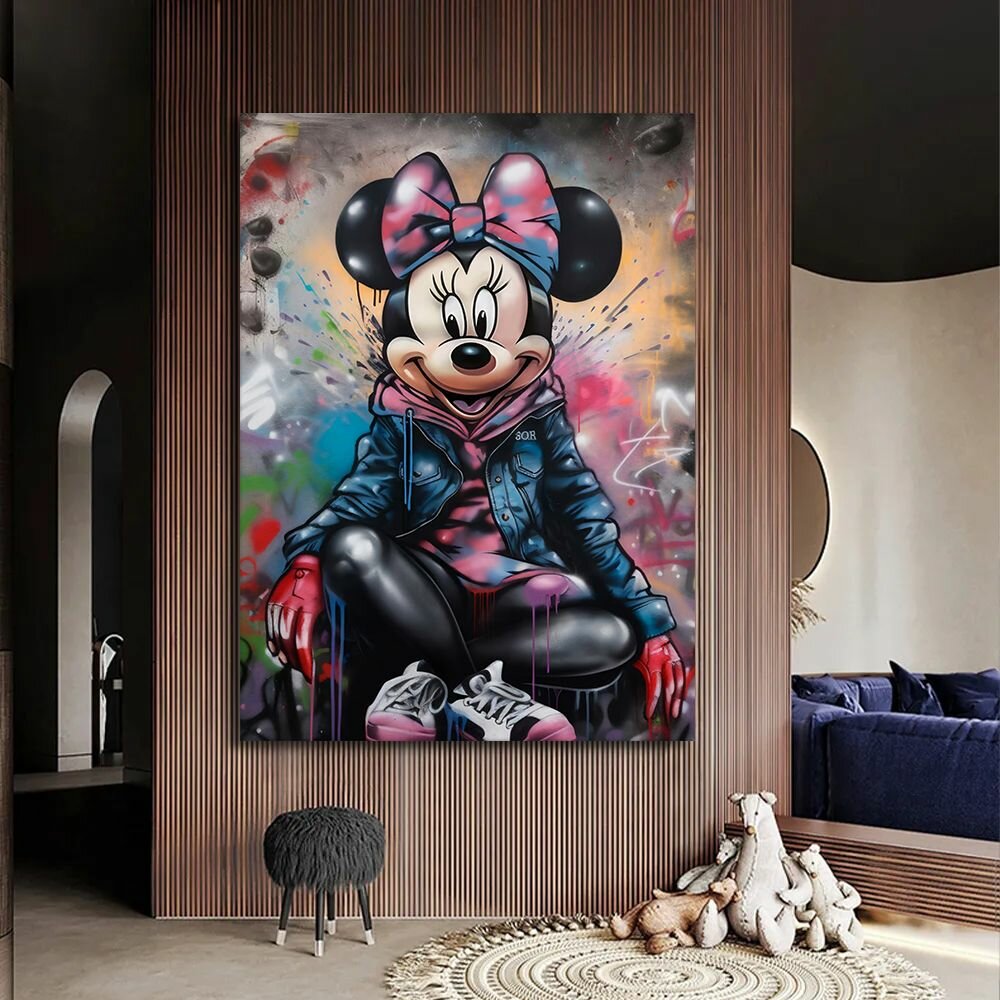 Картина на стену, мотивация, Микки Маус, Минни Маус, 30х40 см.