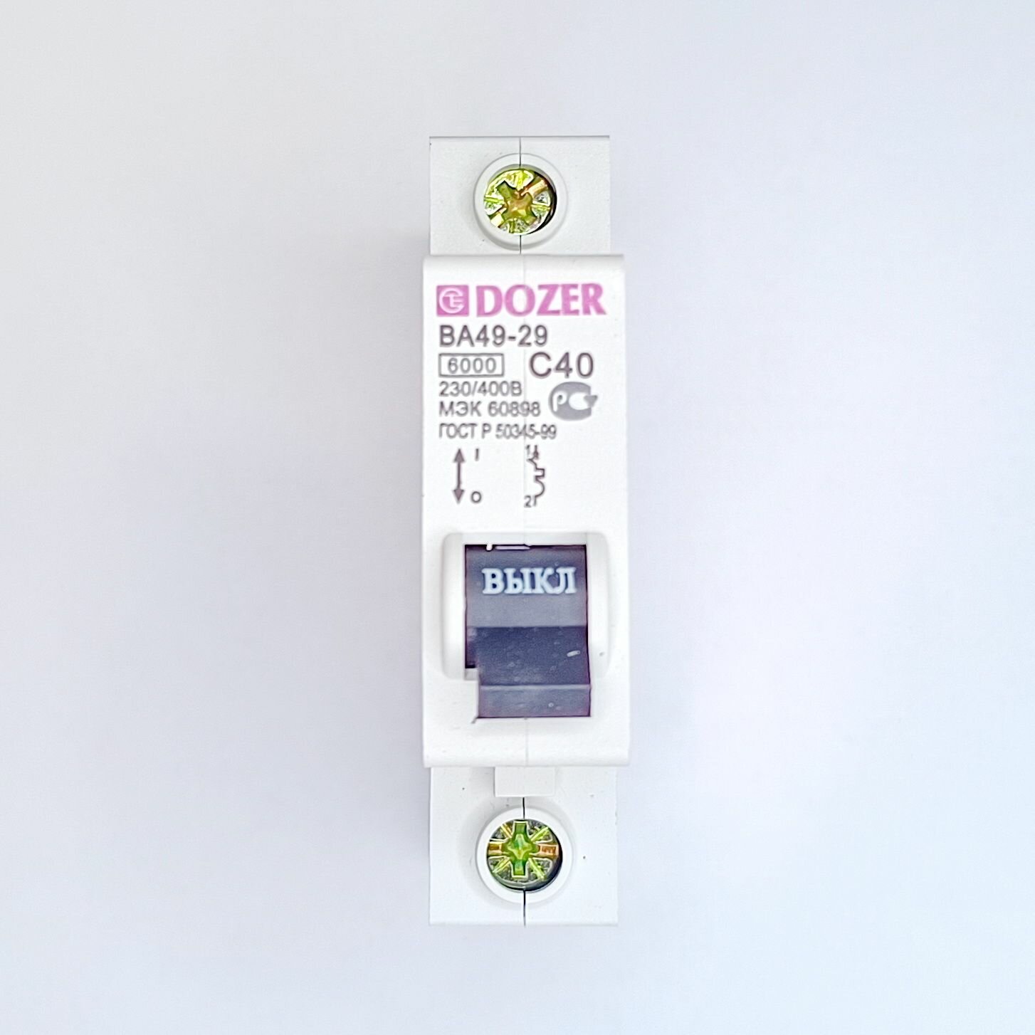 Автоматический выключатель DOZER ВА49-29 (ВА47-29) 1п 40А 6кА характеристика C