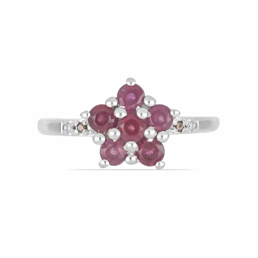 Кольцо, серебро, 925 проба, родирование, рубин