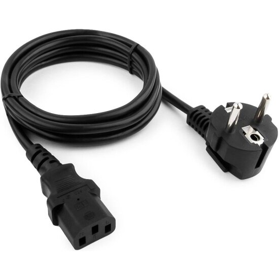 Кабель питания Cablexpert Schuko-C13, 3x0.75мм2, 10A, VDE, с заземлением, 1.5м, черный