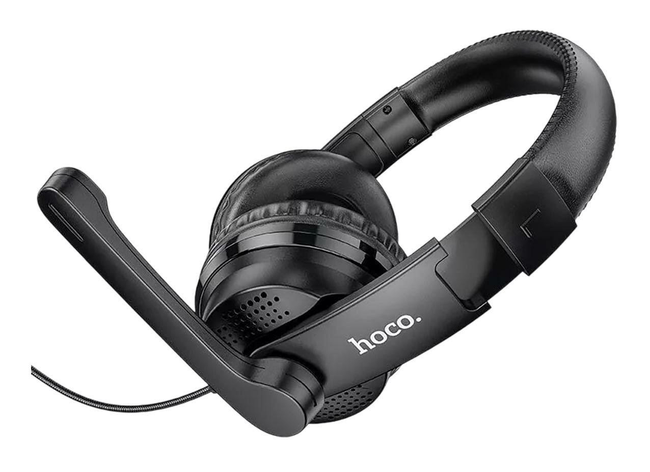 Компьютерные наушники Hoco Magic Tour W103, черные, микрофон, 1.2 м кабель