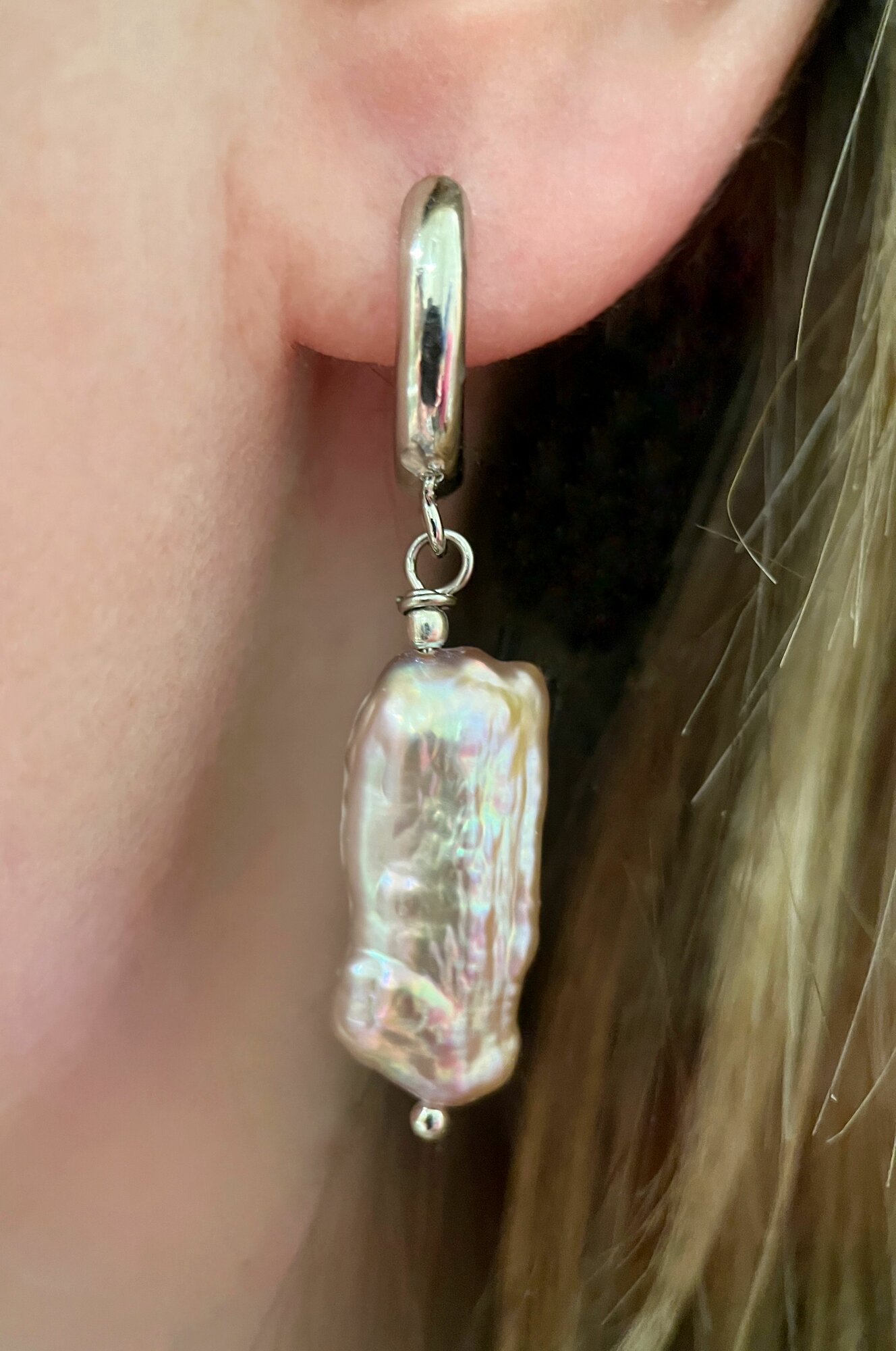 Серьги, жемчуг культивированный