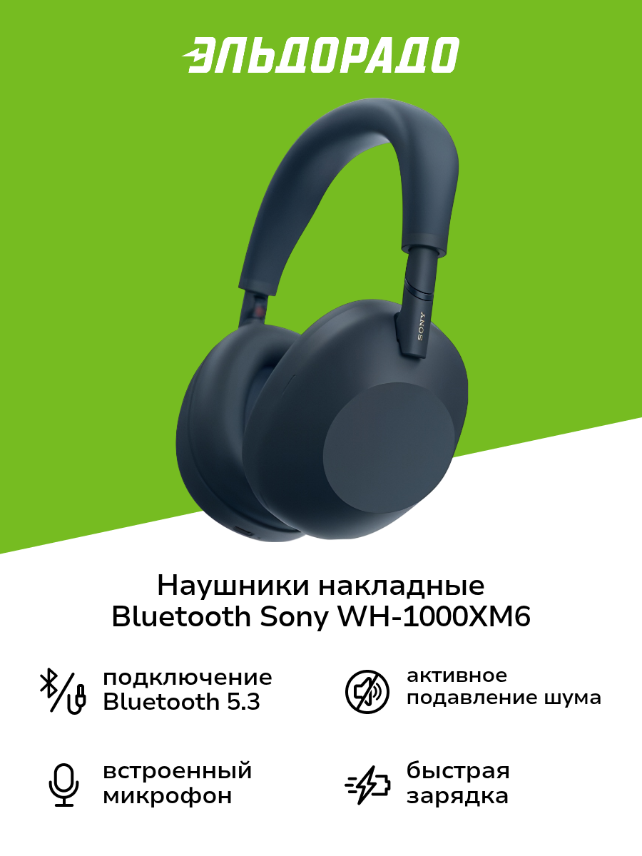 Наушники накладные Bluetooth Sony WH-1000XM6