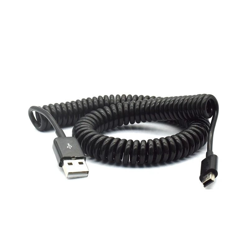 USB 2.0 - MINI USB пружинный кабель для передачи данных спиральный 5-контактный адаптер цифровой USB-кабель для передачи данных и зарядки разъем USB-кабель для зарядки