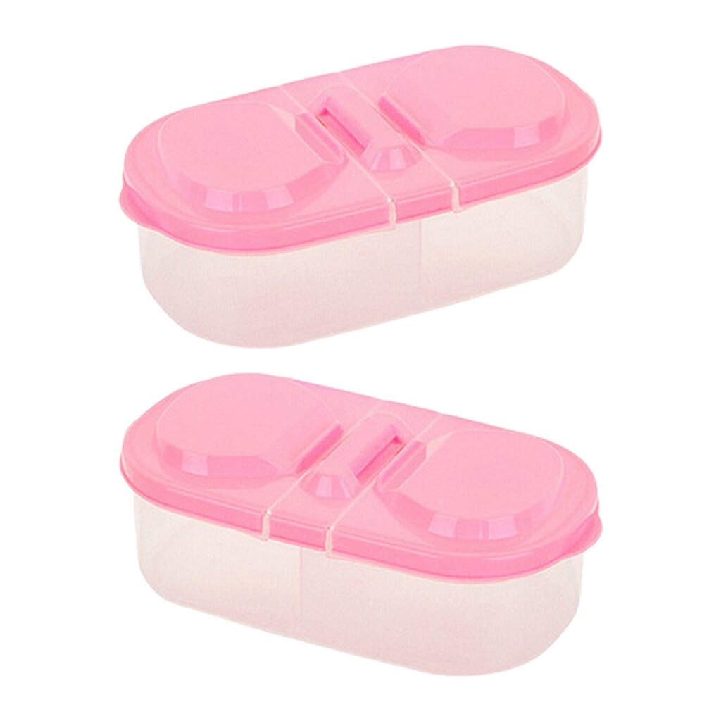 2 двухкамерных детских контейнера для закусок с крышками, многофункциональные кухонные пластиковые ящики для хранения