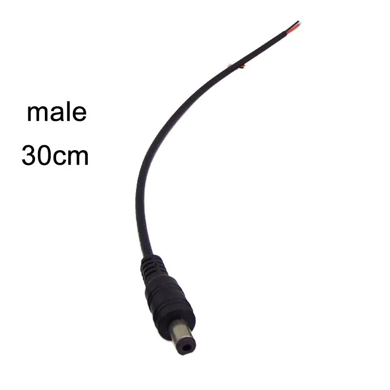 Кабель питания постоянного тока 12В 5,5x2,1 мм 5pcs, DC male 30cm