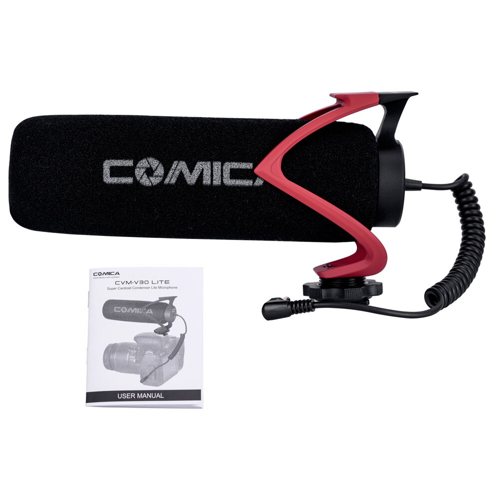 Микрофон COMICA CVM-V30 LITE с суперкардиоидной полярной характеристикой, холодный башмак, компактен и легок, идеален для смартфонов и камер