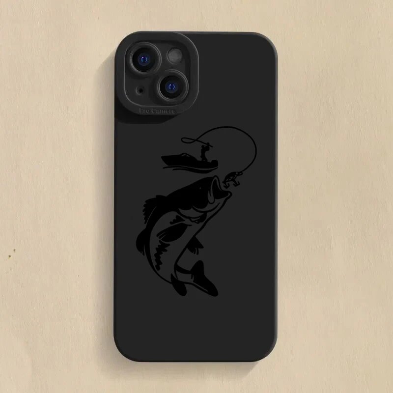 Силиконовый чехол для телефона с рисунком лески рыбалки для iPhone 17 16 Pro Max 15 14 13 Mini 12 11 17Air 16E X XR XS 8 7 Plus, мягкий чехол