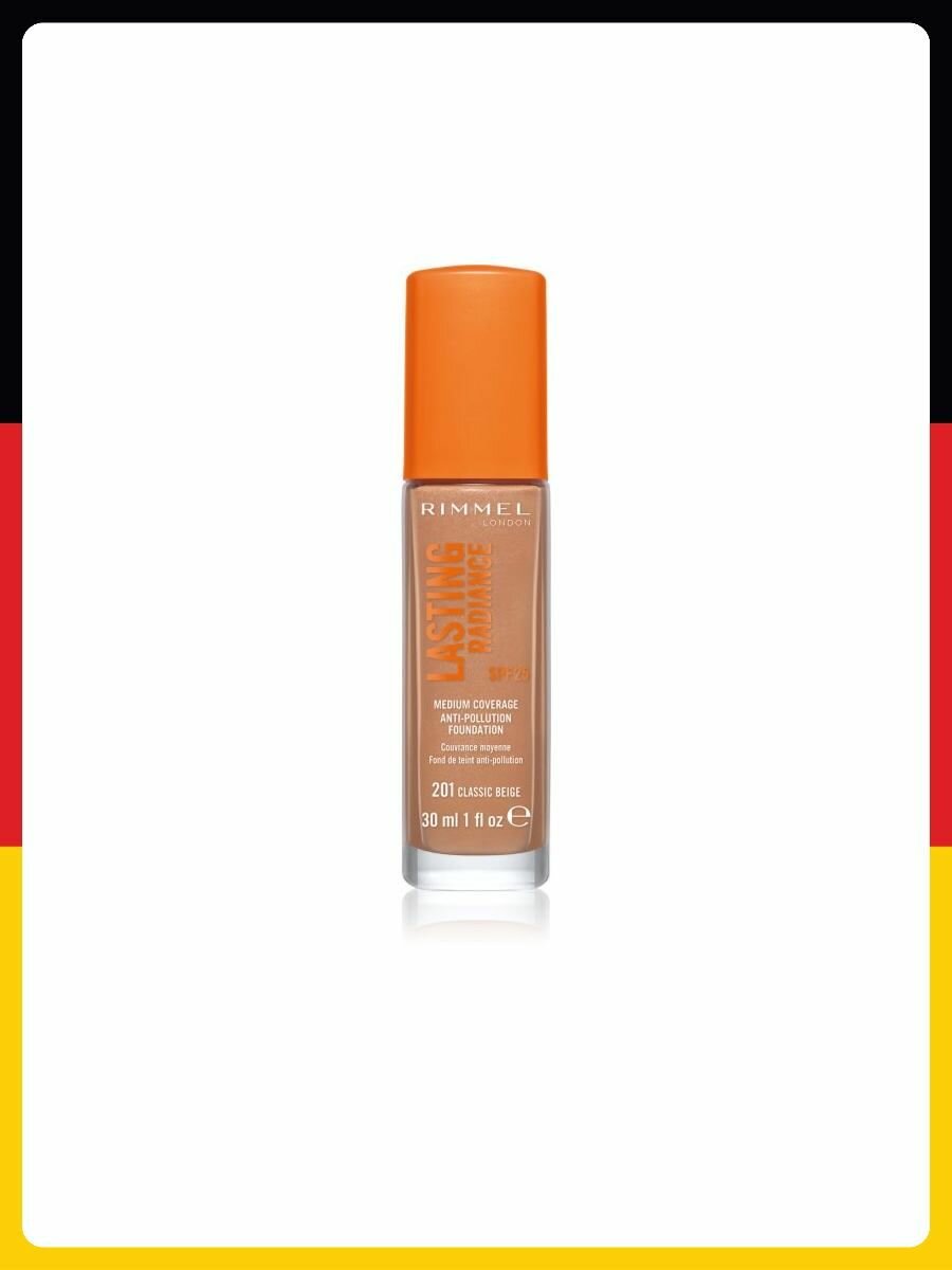 Тональная основа Rimmel Lasting Radiance Refreshing Makeup SPF 25 201 Classic Beige, 30 мл