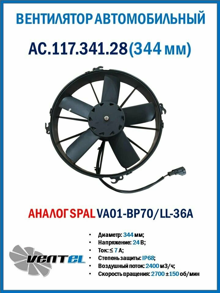 Вентилятор AC.117.341.28 (344 мм) автомобильный