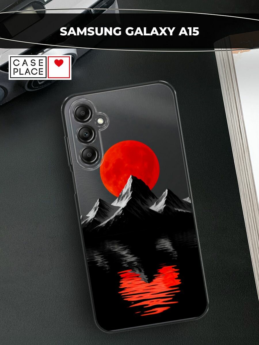 Чехол на Samsung Galaxy A15 / Самсунг А15 с принтом Черная гора, прозрачный