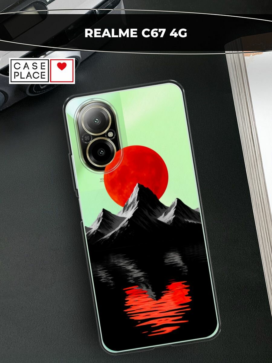 Чехол на Realme C67 4G / Реалми C67 4G с принтом Черная гора, прозрачный