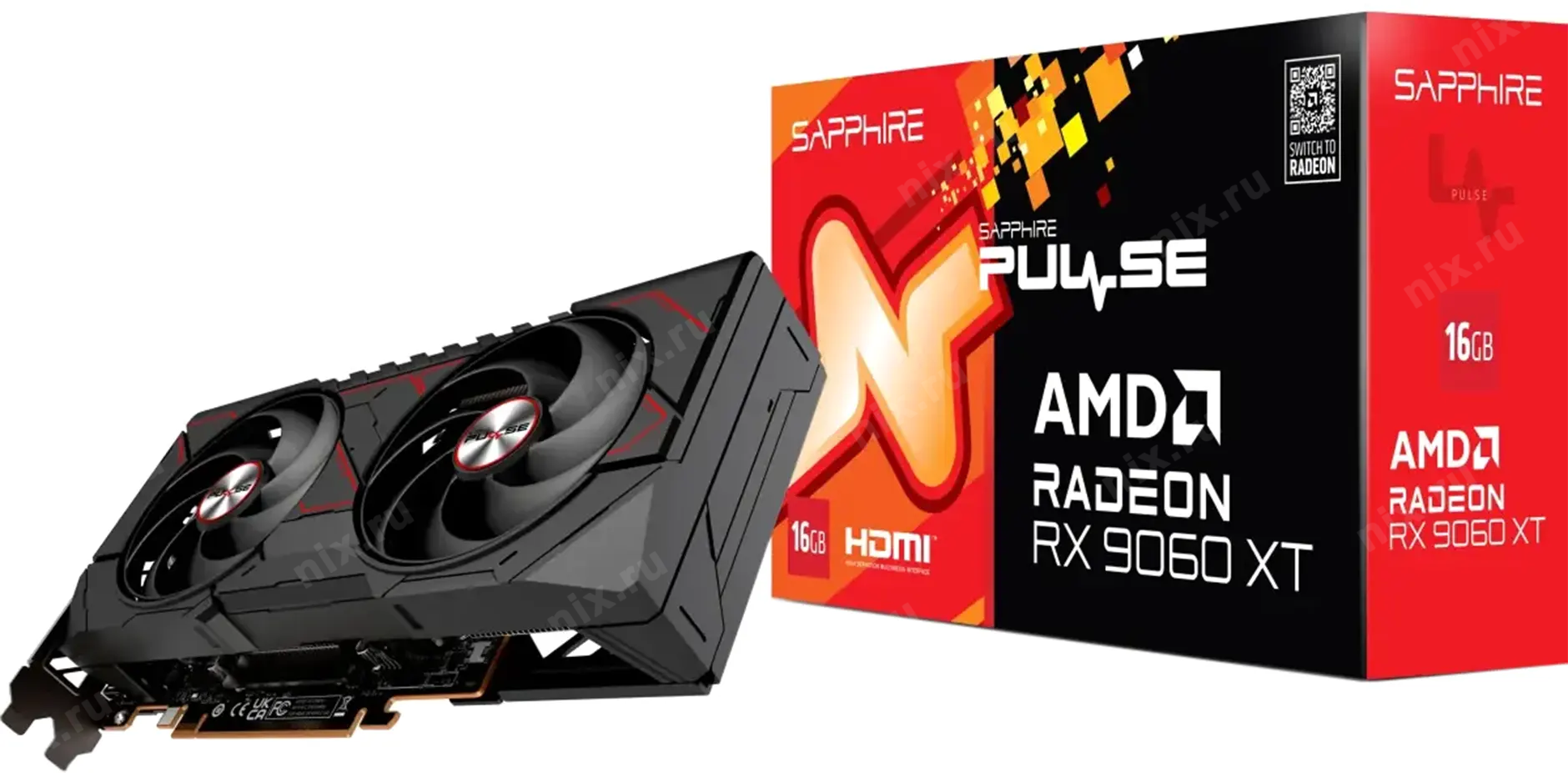 16Gb GDDR6 Sapphire <11350-03-20G> RADEON RX 9060 XT Gaming OC Pulse (RTL) 2xHDMI+DP