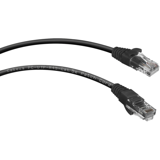 PC-UTP-RJ45-Cat.5e-1m-BK Кабель патч-корд U/UTP 5e кат. 1м. Cabeus неэкранированный, черный