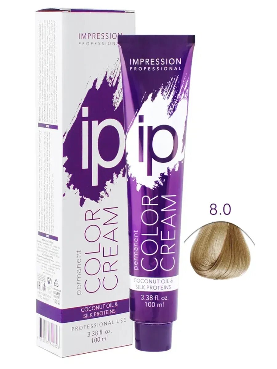 Стойкая крем - краска "Светлый блонд 8.0"