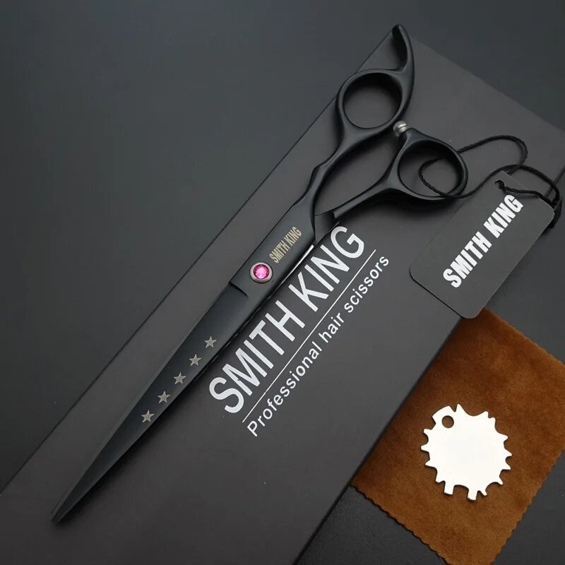 SMITH KING 7-дюймовые профессиональные парикмахерские ножницы, 7-дюймовые ножницы для резки, ножницы для укладки/ножницы + подарочная коробка/наборы