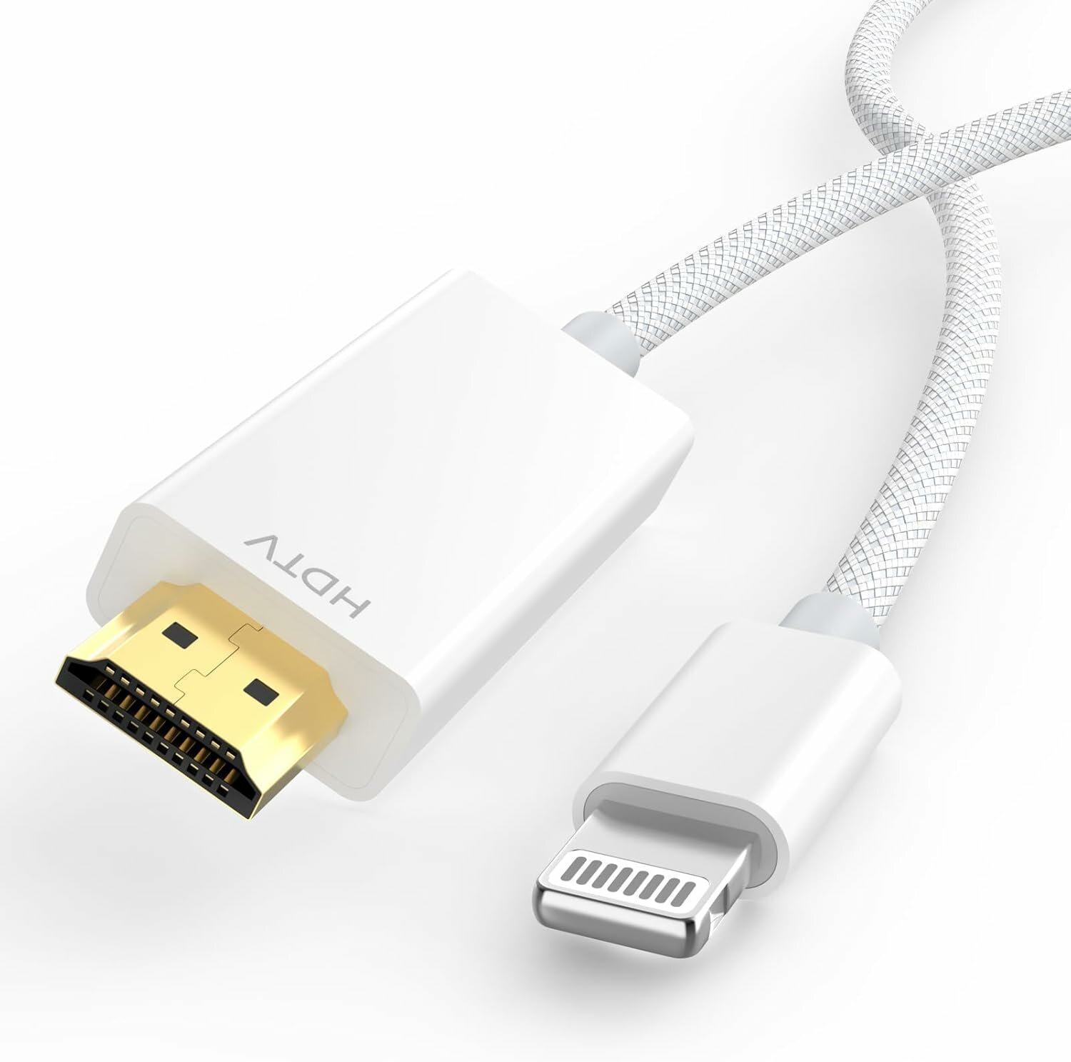 [Сертифицировано Apple MFi] Адаптер Apple Lightning — HDMI для подключения iPhone к телевизору, цифровой AV-адаптер 1080P и разъем для экрана, совместимый с iPhone 14/13/12/11 Pro Max/XS/XR/X/8 для подключения к телевизорам, проекторам и мониторам.
