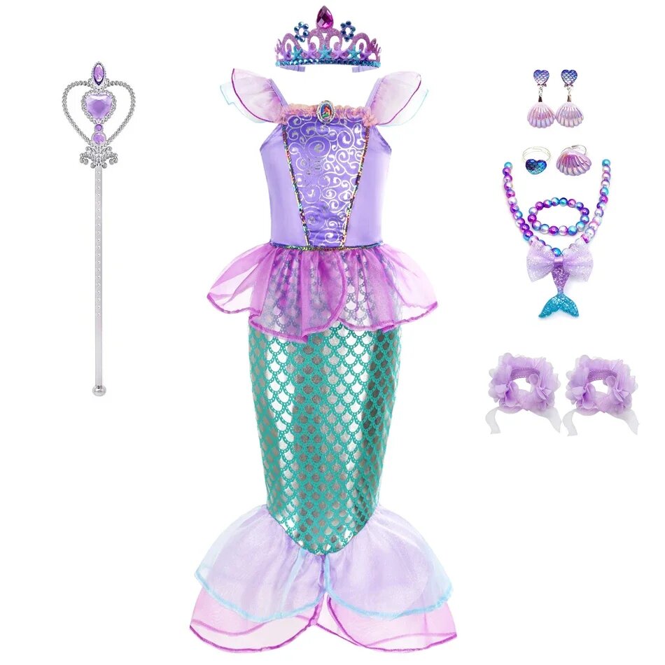 Платье-русалка для девочки, 5-6T (Tag 130), Dress4