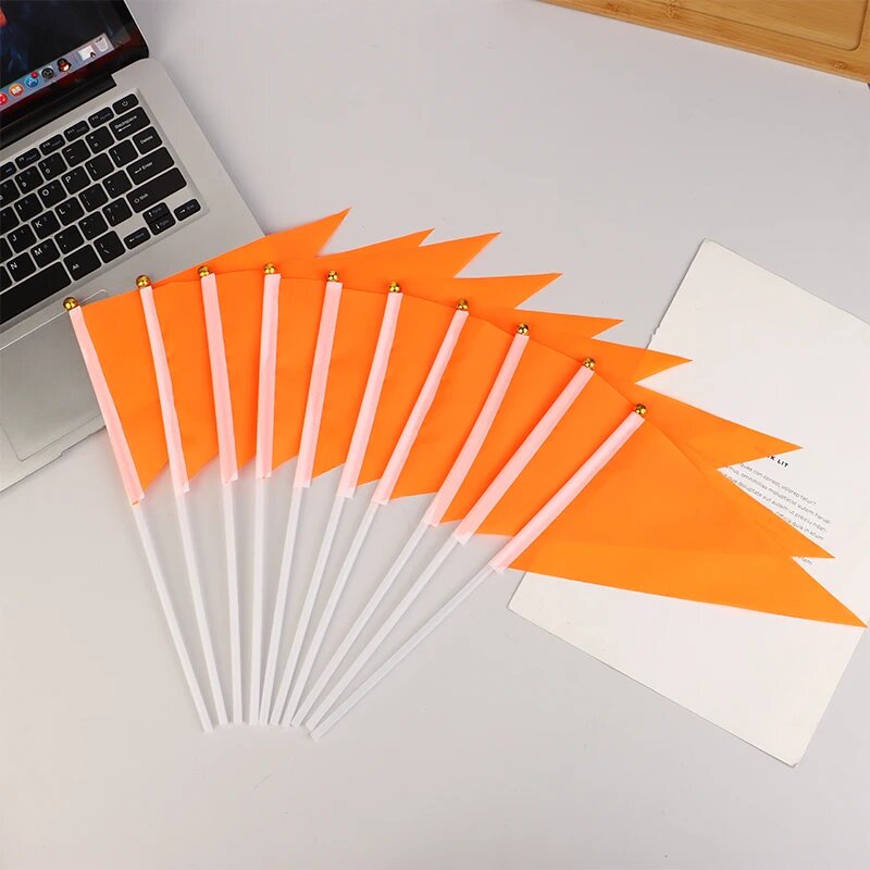 Цветные сигнальные флажки из пластика 10 шт Оранжевый, Orange