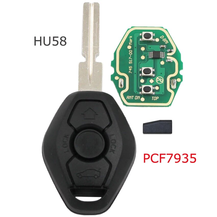 Дистанционный ключ BMW HU58, PCF7935, ID44, 3 кнопки