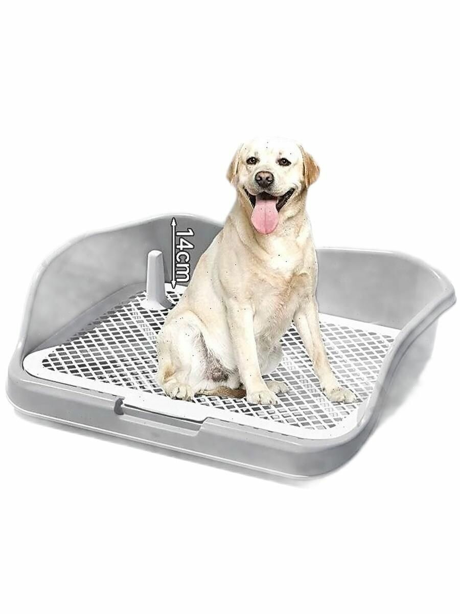 Лоток для собак с сеткой и колонной, премиум модель размером