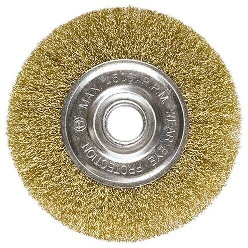 Щетка для УШМ 200 мм посадка 22.2 мм плоская латунированная витая проволока Matrix 74668