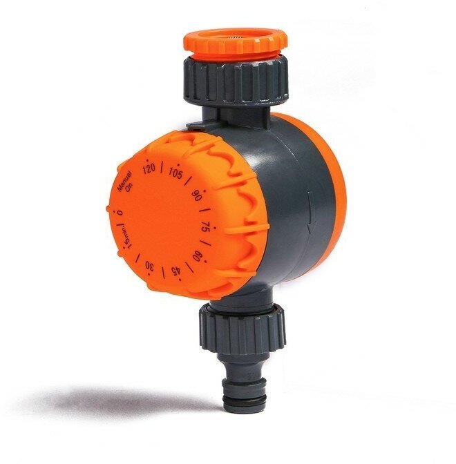 Таймер для полива, до 2-х часов, с набором переходников для подключения, пластик, Greengo