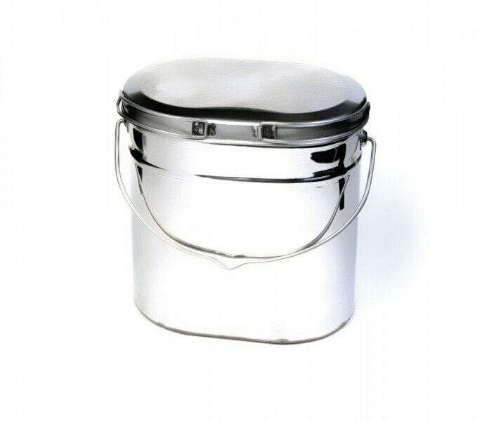 Котелок туристический 12 л, высокий, нержавеющая сталь, крышка с ручками