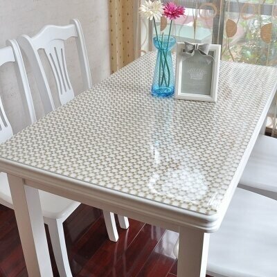 Силиконовая скатерть на стол 80x110см 1.5мм прозрачное гибкое стекло мягкое стекло