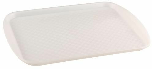 Поднос пластиковый 42х30см белый/прозрачный