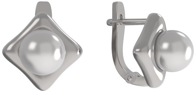 Серьги, серебро, 925 проба, родирование