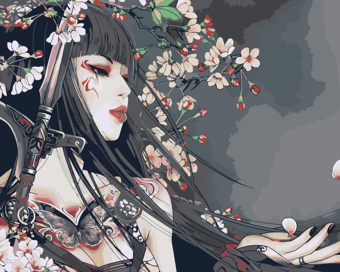 Картина по номерам Лепесток сакуры (арт. pz-beautyart5)