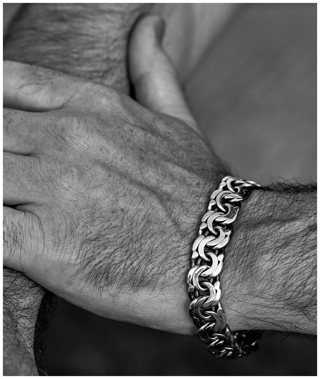 Браслет-цепочка, серебро, 925 проба, чернение