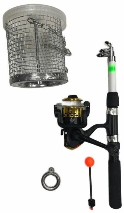 Бортовая удочка в сборе с кормушкой 1 л -1 штука