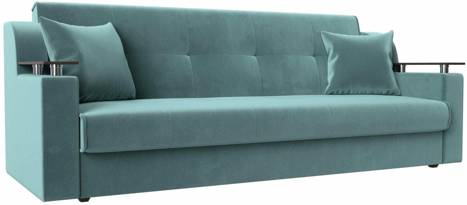 Диван-книжка Сенатор, велюр, механизм книжка, бирюзовый, 208x80x87см. Хит Диванов