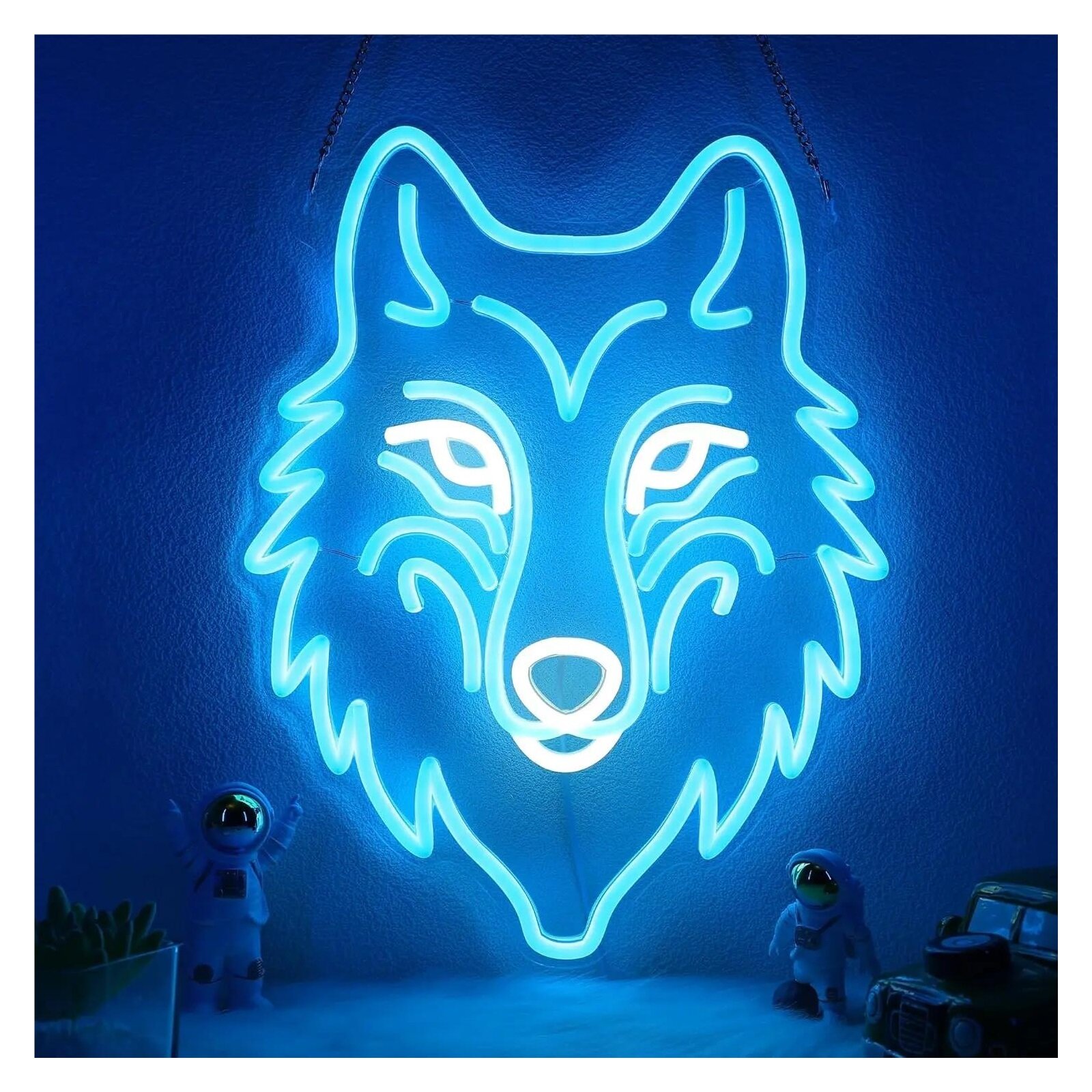 Неоновая Вывеска Wolf С Регулируемой Яркостью 37x28,8см