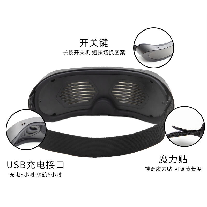 Очки светодиодные, Bluetooth, полноцветные, DIY, для выступлений