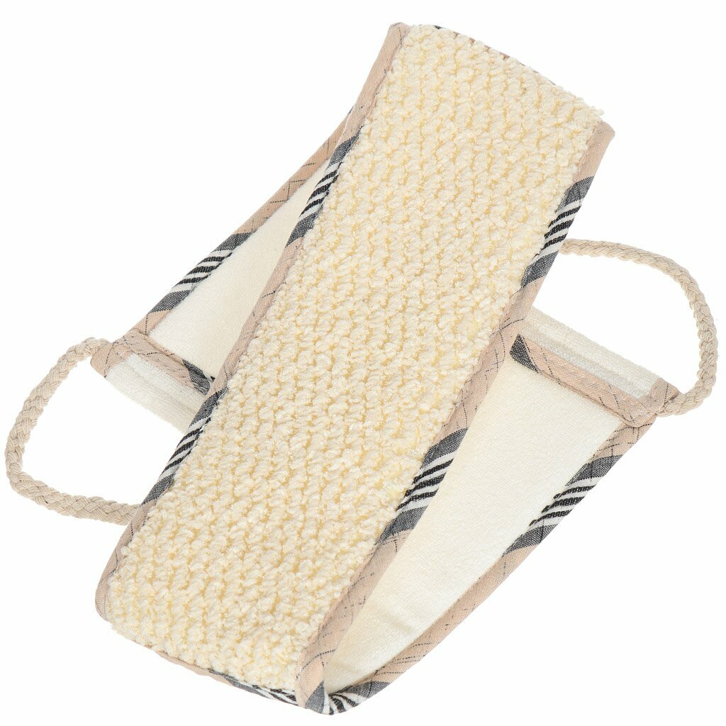 Мочалка банная лента кремовая 69x10.5 см, Китай, Y3-556