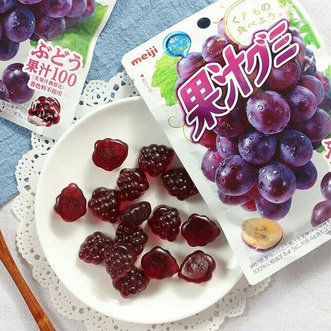 Мармелад Японский жевательный виноградный, Meiji, 54 гр